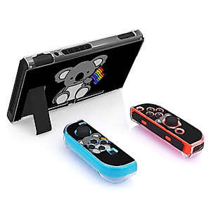 Gay Pride Koala Printed Protective Case Cover Compatible with Switch Game Console Controller with Holder Stand