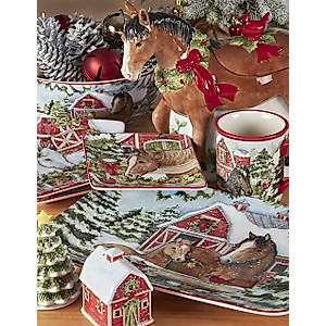 Certified International Homestead Christmas 2-Tier Server, Multicolor