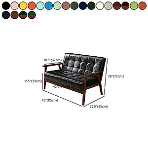 NIUYAO Sofa Couch with Comfy Armrest Upholstered Tufted Back Small Loveseat Sofa Modern Classic Faux Leather Couch for Living Room Bedroom Apartment Office -Camel 45" L x 26" W x 28" H