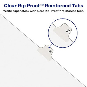 Avery Legal Exhibit Binder Dividers, Preprinted No. 2 Side Tabs, Unpunched Letter Size, 25 Tabs per Set, 4 Packs, 100 Tabs Total (11912)