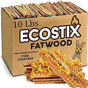 Approx. 120 Eco-Stix Fatwood Starter Kindling Firewood Sticks Wood Stoves Camping Firestarter Fire Pit BBQ, 10 Lbs