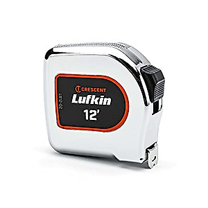 Crescent Lufkin 1/2 x 12' Chrome Case Yellow Clad Tape Measure - L912-02