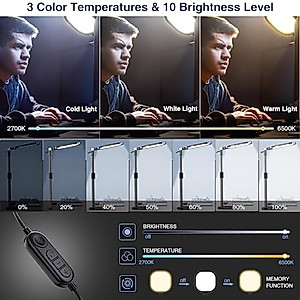 LitONES Desktop Video Conference Light for Zoom Meeting, Computer, Laptop, Work from Home with Nature Soft Light, Adjustable Brightness & Color Temp and Flexible Stand & Versatile Phone Holder