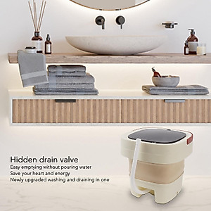 Asixxsix Foldable Washing Machine, Portable Mini Washer, High Capacity Mini Washer with Deep, Suitable for Apartments, Dormitories, Camping, Travel (US Plug 100‑240V)