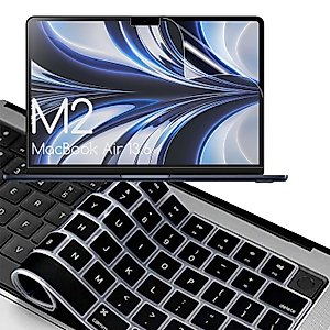 KEANBOLL 2 Pack Anti Glare Screen Protector & KeyBoard Cover for MacBook Air 13.6 Inch M3 M2 Chip, (Model: A3113 A2681),Anti Glare,Anti Fingerprint Filter