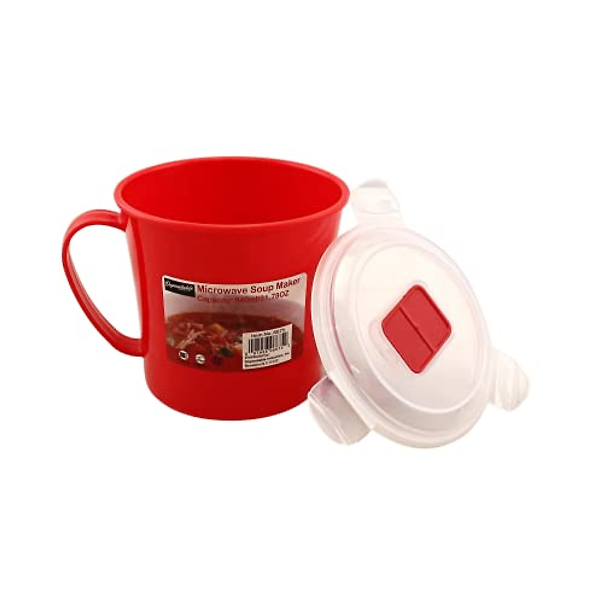 Dependable Industries Microwave Soup and Stew Maker Mug Noodles Steamer Ramen Oatmeal with Steam Vent and Splash Cover BPA-Free