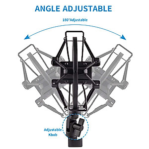 LYRCRO Microphone Shock Mount Holder Clip Mic Anti-Vibration for 22mm-26mm Diameter Dynamic Mic Like Shure SM58 58S SM57 PAG48 Sennheiser E835 E845 AKG D5S Samson Q7 Q8 Behringer Xm8500