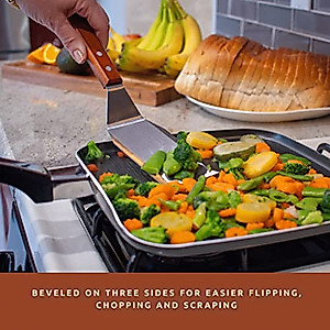 Bellemain Stainless Steel Spatula | Heavy Duty Spatula Turner with Beveled Edges & Hardwood Handle | Large Metal Spatula for Cast Iron Skillet, Flat Top Grill | Griddle Scraper | Hamburger Spatula