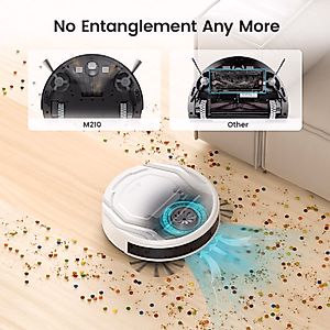 Lefant Robot Vacuum Cleaner, Tangle-Free, Strong Suction, Slim, Low Noise, Automatic Self-Charging, Wi-Fi/App/Alexa Control, Ideal for Pet Hair Hard Floor and Daily Cleaning, M210 White