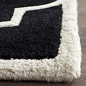 SAFAVIEH Chatham Collection 3' x 5' Black/Ivory CHT733K Handmade Geometric Premium Wool Area Rug