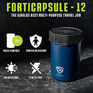 Fortiflower - Upgraded Lid | 12oz Storage Container Jar | Light Proof Jars, Herb Jar, Static, Child Resistant Spice Jar, Coffee Jar, Protein Powder Container & more!