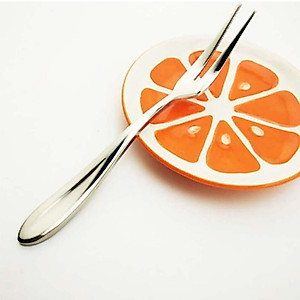 3pcs Stainless Steel Fruit Forks Metal Dinner Forks Satin Forks Two Prong Dinner Fork for Home Restaurant Hotel (Silver)