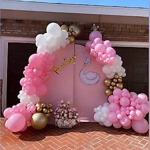 Pink Gold White Latex Balloons, 50 Pack 12 Inches Party Balloons Helium Balloons for Girl Baby Shower Birthday Bridal Shower Wedding Party Decorations Supplies