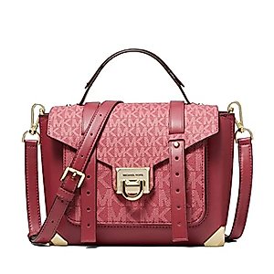 Michael Kors Berry Multi Manhattan Medium Top Handle School Leather Satchel