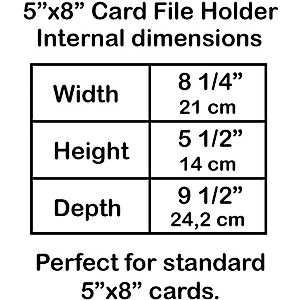 Acrimet 5 X 8 Card File Holder Organizer Metal Base Heavy Duty (AZ Index Cards and Divider Included) (Purple Color with Clear Crystal Plastic Lid Cover)