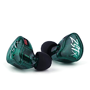 Linsoul KZ ZST X 1BA+1DD Hybrid Dual Driver HiFi in-Ear Earphones with Silver-Plated Detachable 2Pin Cable for Musicians Audiophile (with Mic, Green)