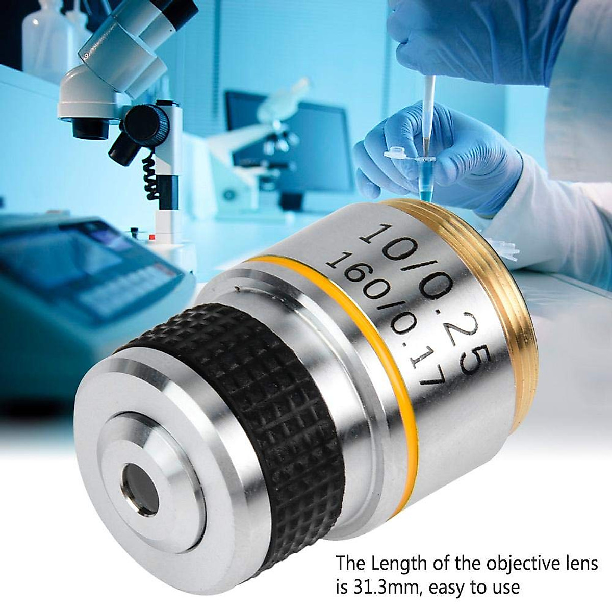 10X Achromatic Objectives Lens 185 Conjugate Distance Walfront Biological Microscope Achromatic Objectives Lens for Optical Instruments Conversion Objective Lens