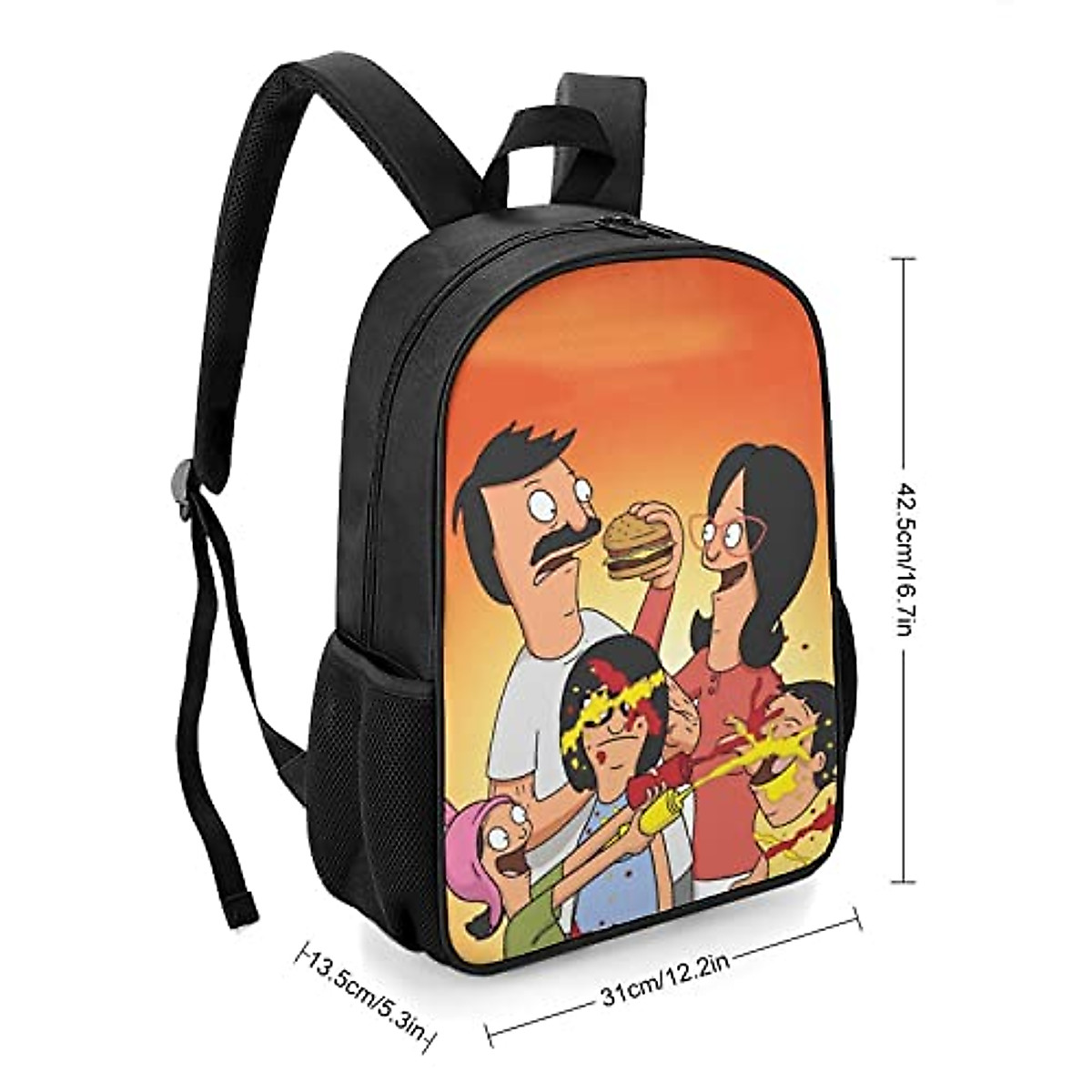Bob's Happiness Burgers Student Backpack School Bag Multipurpose Daypack Satchel Rucksack For Girls Boys