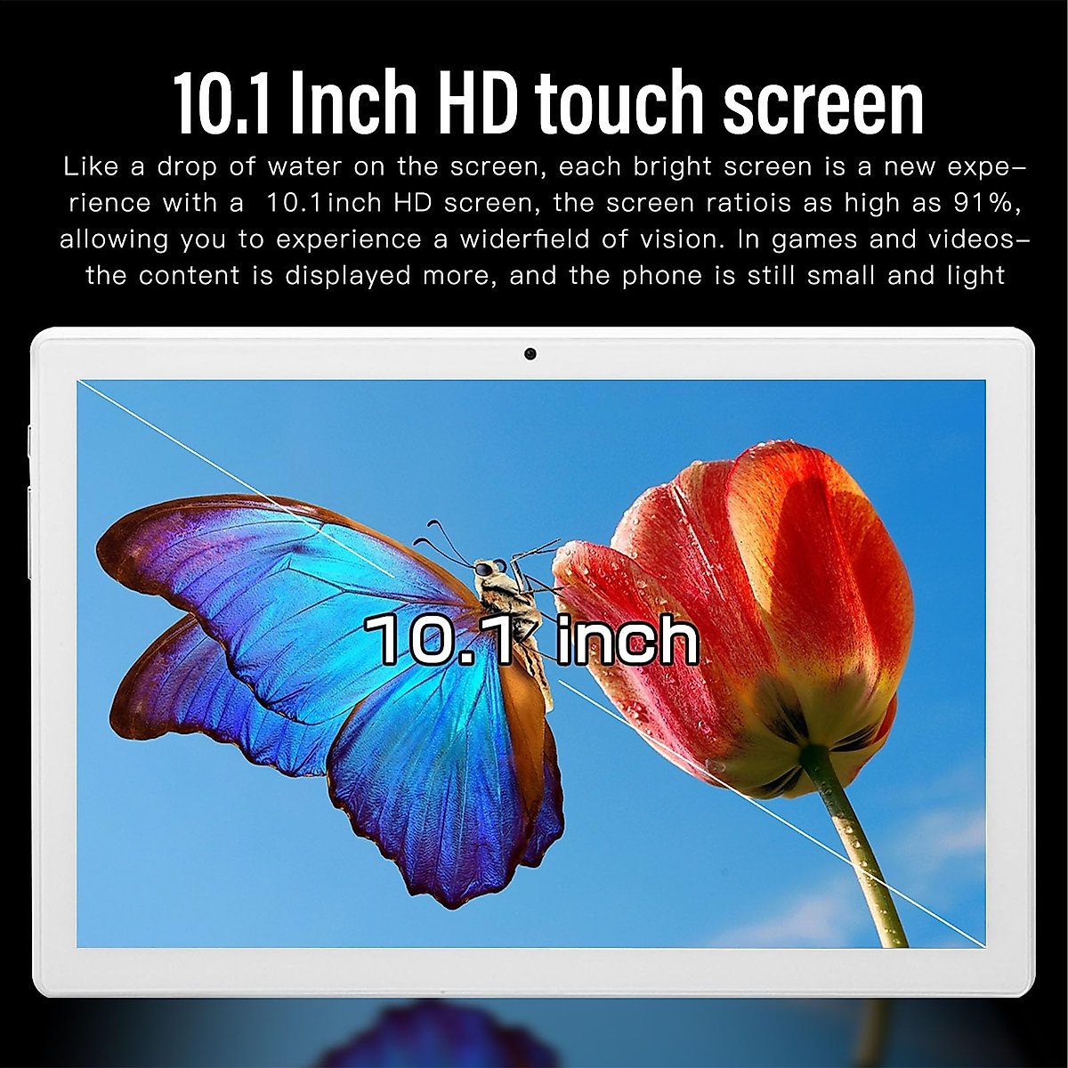 Acogedor 2 in 1 Tablet, 10.1 Inch Gaming Tablet with BT Keyboard, 12GB RAM 256GB ROM, 8 Core CPU, 12+24 MP Dual Cam, Support 5G WiFi, Business Tablet for Android 11.0 (White)
