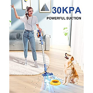 ORFELD Cordless Vacuum Cleaner, 30KPa Powerful Suction Stick Vacuum, 50Mins Runtime Wireless Handheld Vacuum with 6 in 1 Ultra-Quiet Lightweight Vacuum for Deep Clean Hair, Hard Floor, Carpet, Car