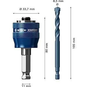 Bosch Professional 2x Expert Power Change Plus Hole Saw System Adapters (Ø 8,5 mm, Accessories Rotary Impact Drill)