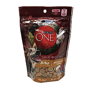 Purina One True Instinct Bites Dog Treats Bundle of 2 Pouches, 7 oz Each