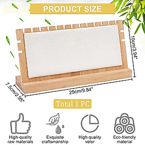 NBEADS Bamboo Necklace Display Stands, Jewelry Tabletop Display Board Stand Tray Showcase Rack with Old Lace Microfiber L-Shaped for Necklaces Rings Earrings Bracelets Jewelry