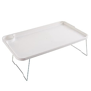 Lap Desks, Folding Laptop Bed Table with Cup Holder & Tablets Slot, Lazy Simple Laptop Tray, Portable Breakfast Tray Table for Student Dormitory Sofa Balcony (19.6x11.6inch)