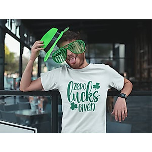 St Patricks Day, Zero Lucks Given Iron On Decal, Tshirt Decal, St Patricks Day Shirt, Heat Transfer, Applique, Iron On Patch, Shamrock Decal, Iron On Almost Anything in 5 Min. (Old Gold Glitter)