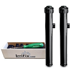 IrriFix Rain Bird 5000 Plus Series 12-inch Pressure Regulator Seal-A-Matic Sprinkler Heads Bundle - 2 Pack 5012+PCSR SAM Rotors Nozzle Box Including 2 Nozzle Trees and 1 Rotortool Screwdriver