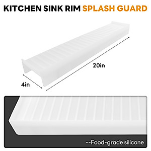 Kitchen Sink Edge Protector, Silicone Splash Guards Fits for 3.75-4'' Wide Countertop, Upgraded Sink Protectors for Bathtub, Kitchen Sinks Stainless Steel, Granite, Quartz