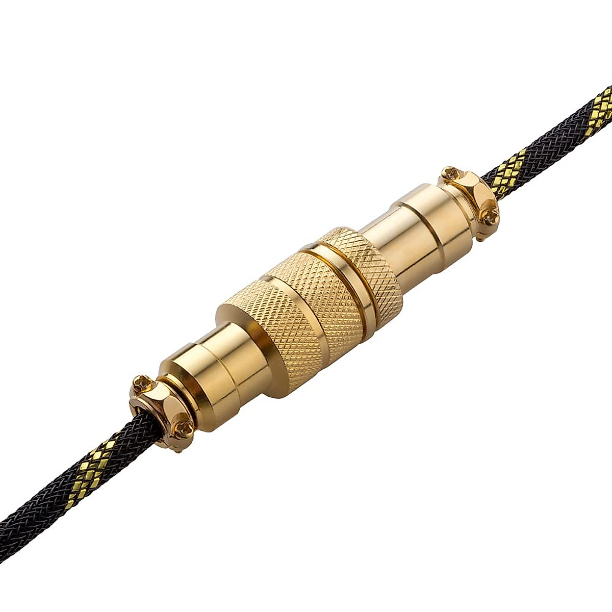 CableMod Pro Coiled Keyboard Cable (Midas Foil Black, USB A to USB Type C, 150cm)