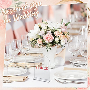 10 Set 5x7 Inch Clear Arch Acrylic Sign DIY Acrylic Arch Table Numbers Acrylic Table Numbers with Stand Blank Acrylic Sheet Wedding Table Signs for Wedding Office Party Catering Menu Bar List Signs