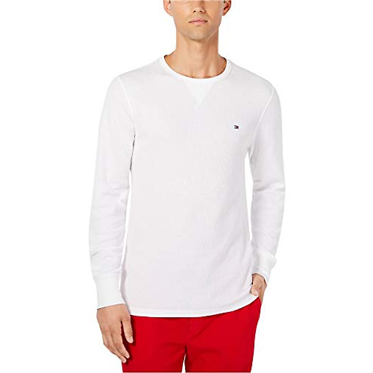Tommy Hilfiger Mens Modern Essentials Long Sleeve Crewneck White