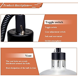 JIAWANSHUN Food Heat Lamp Food Warmer Lamp 60-180mm φ290mm 250W Bulb Commercial Food Warmer Retractable Heat Lamps Catering Food Warmers Restaurant Supplies or Home Food Service(Silver) 110V