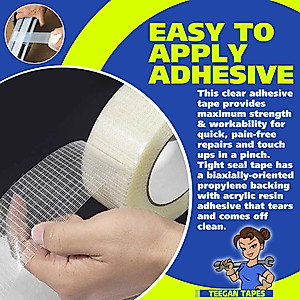 Gaffer Power Clear Filament Duct Tape | Heavy Duty Waterproof Strapping Tape for Repairs | Sealing, Shipping, Packing | Residential, Commercial and Industrial Uses | 2 Inch x 30 Yards