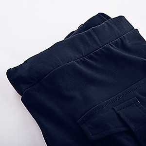 Capris Pants for Women Casual Summer Elastic Waist Bootcut Yoga Workout Leggings Slim Fit Cargo Sweatpants with Pocket