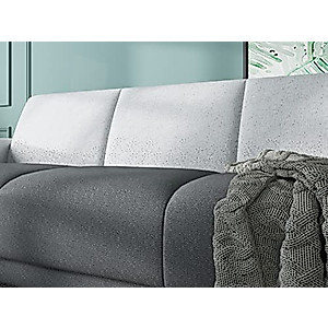 Meeyar Comfortable 3 Seater Sofa Couch, Modern Grey Upholstered Fabric Sofa for Living Room, Comfy Sofas Couches for Office Bedroom Apartment, Metal Sofa Legs, Foldable Tray Arm, 79 Inches