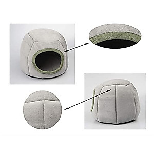 Guinea Pig Cave Beds, Cozy House Bedding for Rats Chinchilla Degu Ferrets Hedgehog Sugar Glider, Pumpkin Shaped Small Pet House (Gray)…
