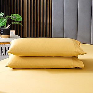JamRest Duvet Cover Twin Size Zipper Closure (68"x90"), Ultra Soft Breathable Microfiber Comforter Cover, Luxury Hotel Bedding 3pcs Set (1 Duvet Cover & 2 Pillowcases), Yellow