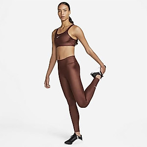 Nike Dri-FIT Swoosh Shine Medium-Support Sports Bra (as1, Alpha, m, Regular, Regular, Bronze Eclipse, Medium)