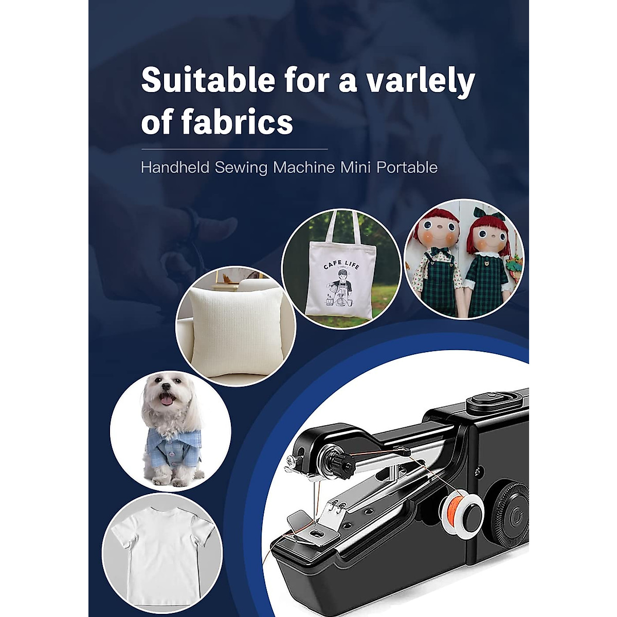 Handheld Sewing Machine, Mini Handheld Sewing Machine for Quick Stitching,Portable Sewing Machine Suitable for Home,Travel and DIY,Electric Handheld Sewing Machine for Beginners,Black