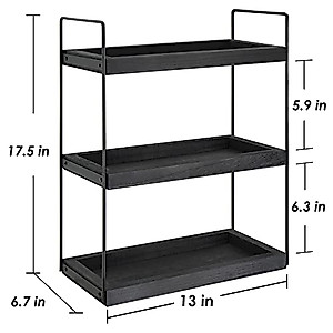3 Tier Bathroom Counter Organizer, Wood Bathroom Organizer Countertop Storage Shelf, Bathroom Trays for Counter, Standing Rack Skincare Organizer Cosmetic Holder, Kitchen Spice Rack Bathroom Decor