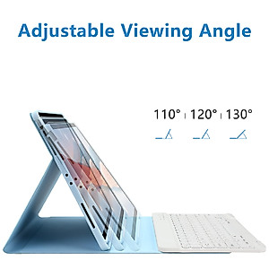 TQQ for iPad Air 13-inch (M2) 2024 & Pro 12.9 inch 2022 Case with Keyboard, Keyboard case for 12.9-inch iPad Pro 6th/5th Generation - with Pencil Holder for New iPad Air 13-inch/iPad Pro 12.9 (Blue)