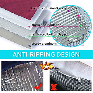 Ladbodun Insulated Grocery Bags Reusable Shopping Tote Cooler Bag With Zippered Top, Large Square Stand Up Food Carrier Delivery For Groceries Thermal Hot Or Cold Frozen Foods For Camping Travel 1Pack