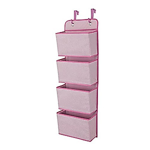 Bsxgse Storage Shelf Shoe Over Organizer Shoe The for Closet Door 4-Tier Hanging Rack Rack Multipurpose Sink Rack (Pink, One Size)