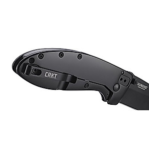 CRKT Gungho EDC Folding Pocket Knife: Everyday Carry, Black Tanto Blade, Assisted Open, G10 Handle, Reversible Pocket Clip 7740
