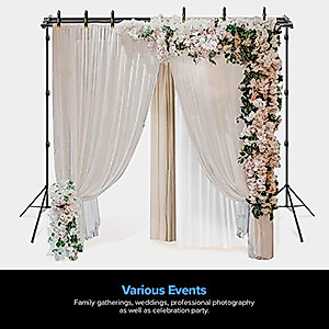 LimoStudio 10 x 9.6 feet Backdrop Stand with Triple Crossbar Background Support System, Easy Length Adjustment, Spring Clamps, Photography Video Event Occasion, AGG3159