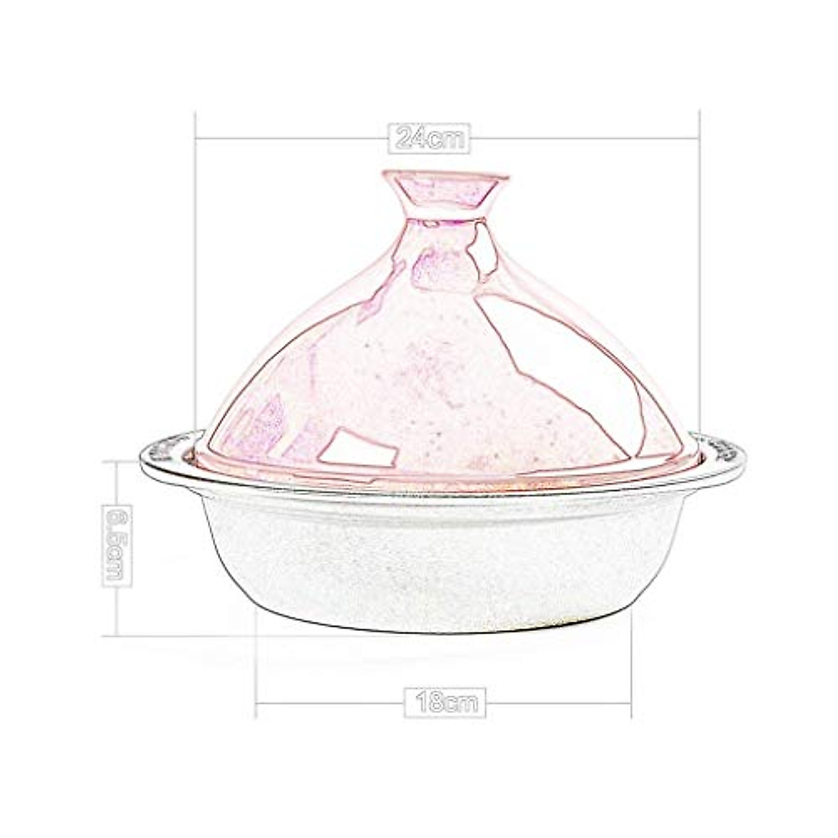 JAHH Chef's Classic Enameled Cast Iron Round Covered Casserole, Red Wok，Soup Pot，Frying Pan (Color : white-Dinosaur Doodle4)