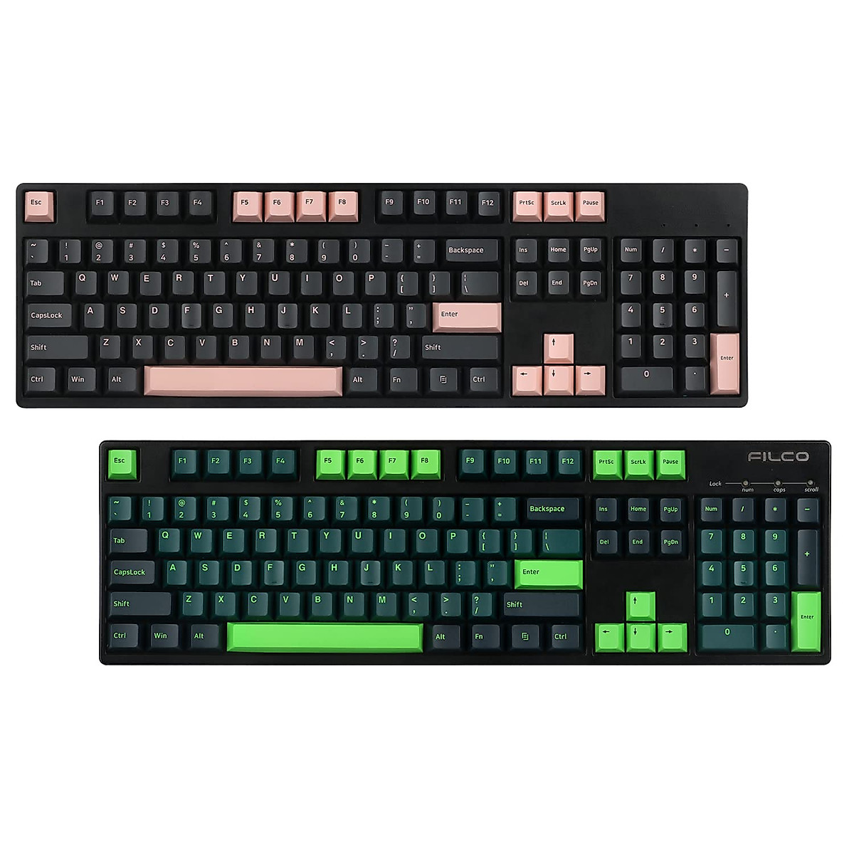 Gaming Keycaps Set Doubleshot PBT Keycap Set for Cherry 3000 for Mechanical Gaming Keyboard (Dark Green)